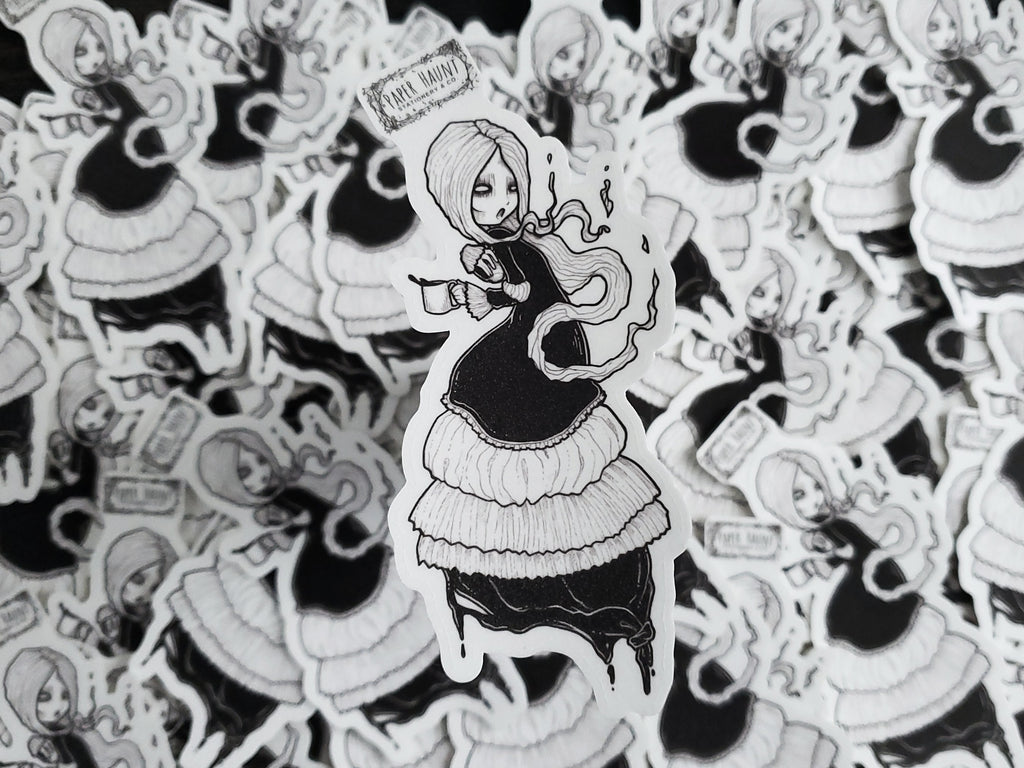 Mourning Brew Coffee Banshee sticker – Paper Haunt / White Stag Art