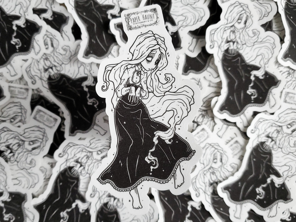 Ghost Girl sticker – Paper Haunt / White Stag Art