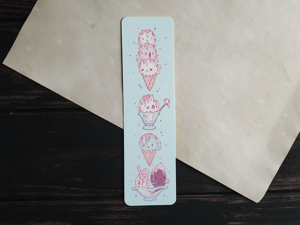Ice Cream Ghost Bookmark – Paper Haunt / White Stag Art
