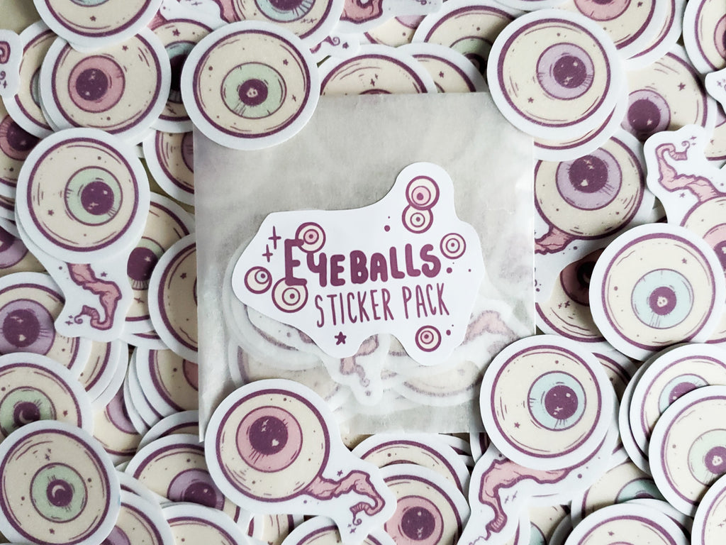 Pastel Eyeballs STICKER pack – Paper Haunt / White Stag Art