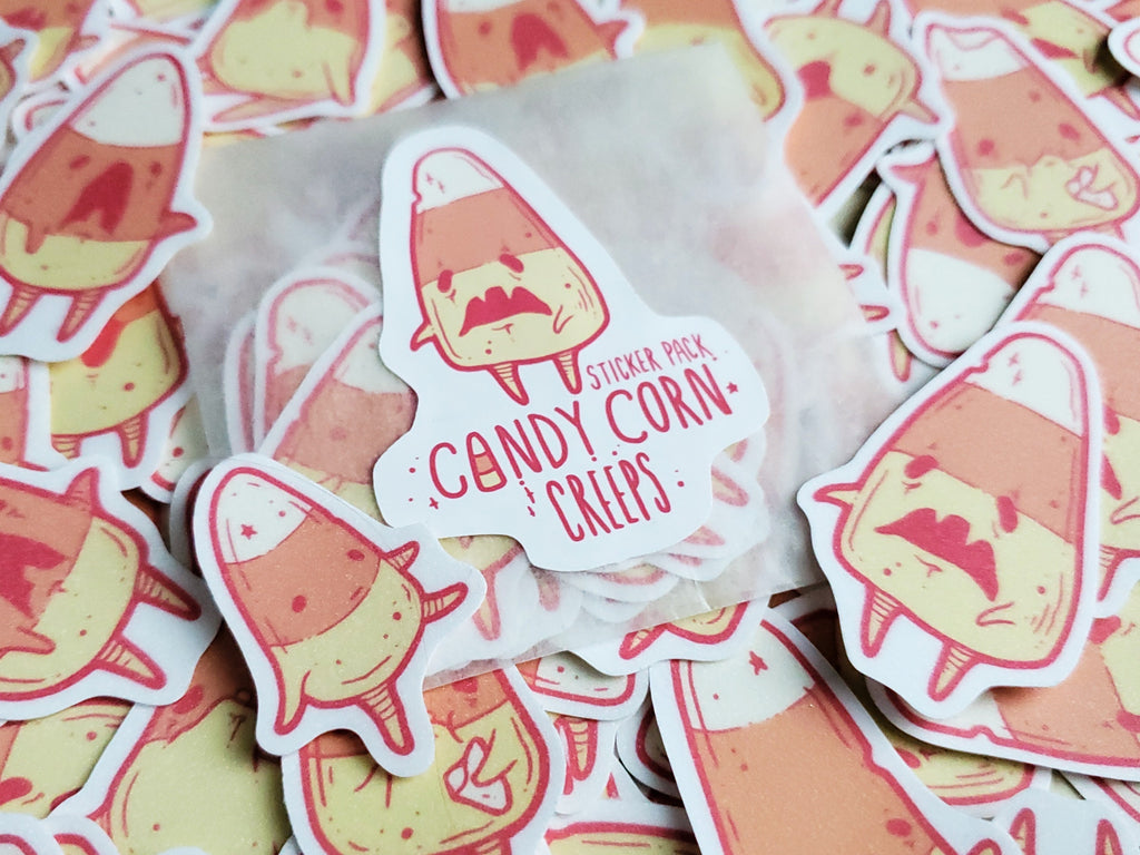 Candy Corn Creeps STICKER pack – Paper Haunt / White Stag Art