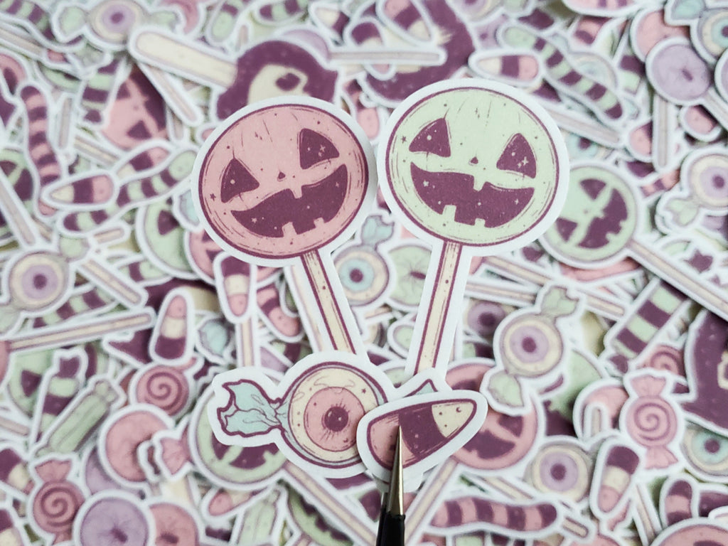 Pastel Halloween Candy STICKER pack – Paper Haunt / White Stag Art