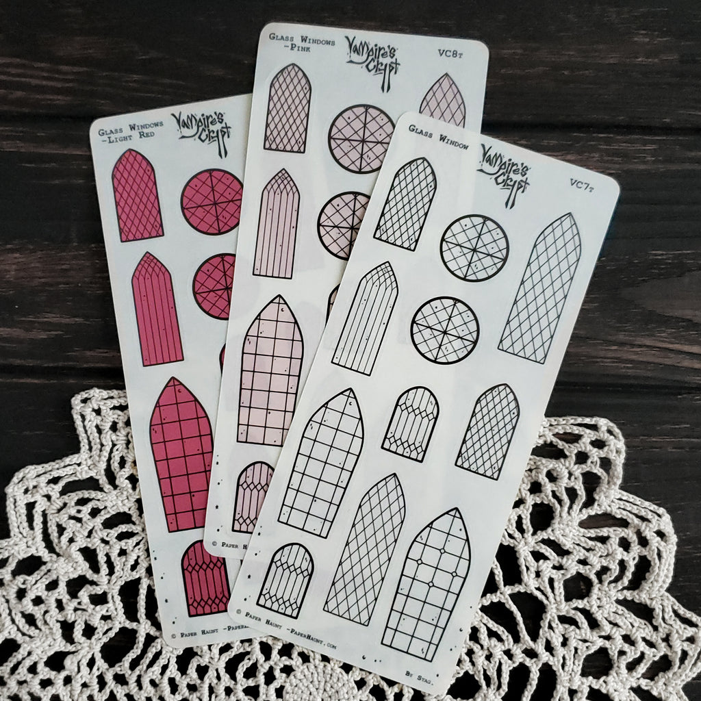 Gothic Window STICKER sheets - Clear – Paper Haunt / White Stag Art