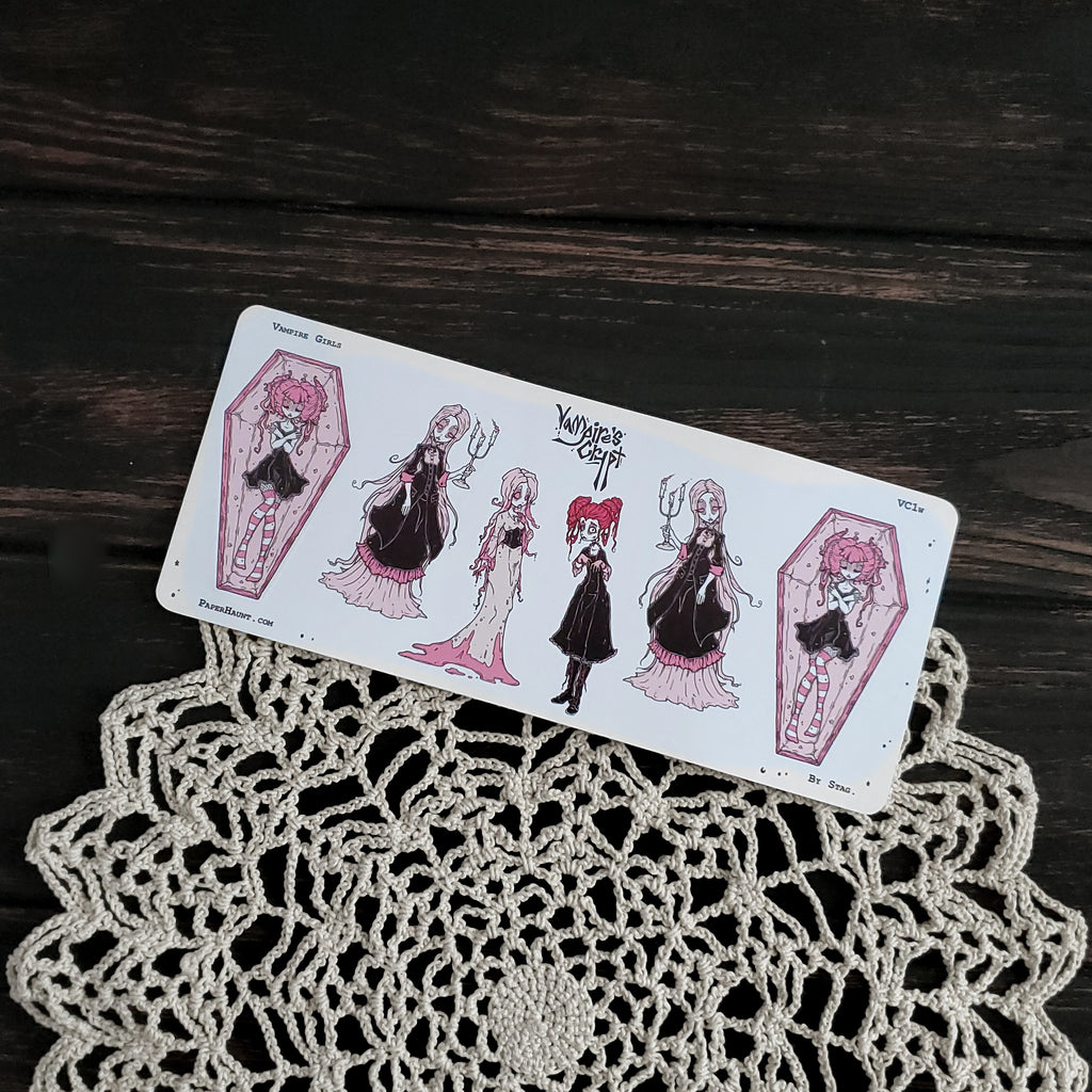 Vampire Girls Planner STICKER Sheet – Paper Haunt / White Stag Art