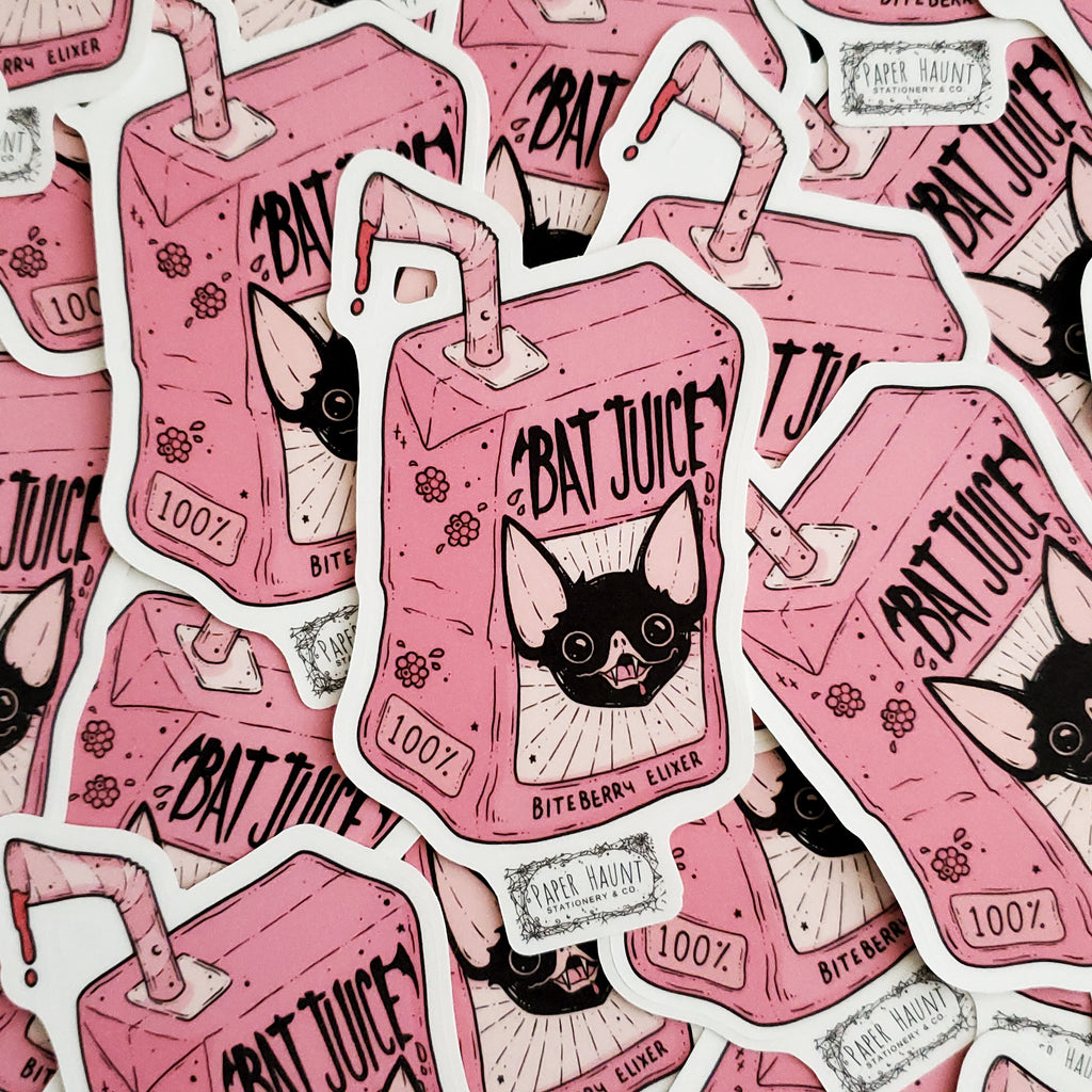 Bat Juice STICKER – Paper Haunt / White Stag Art
