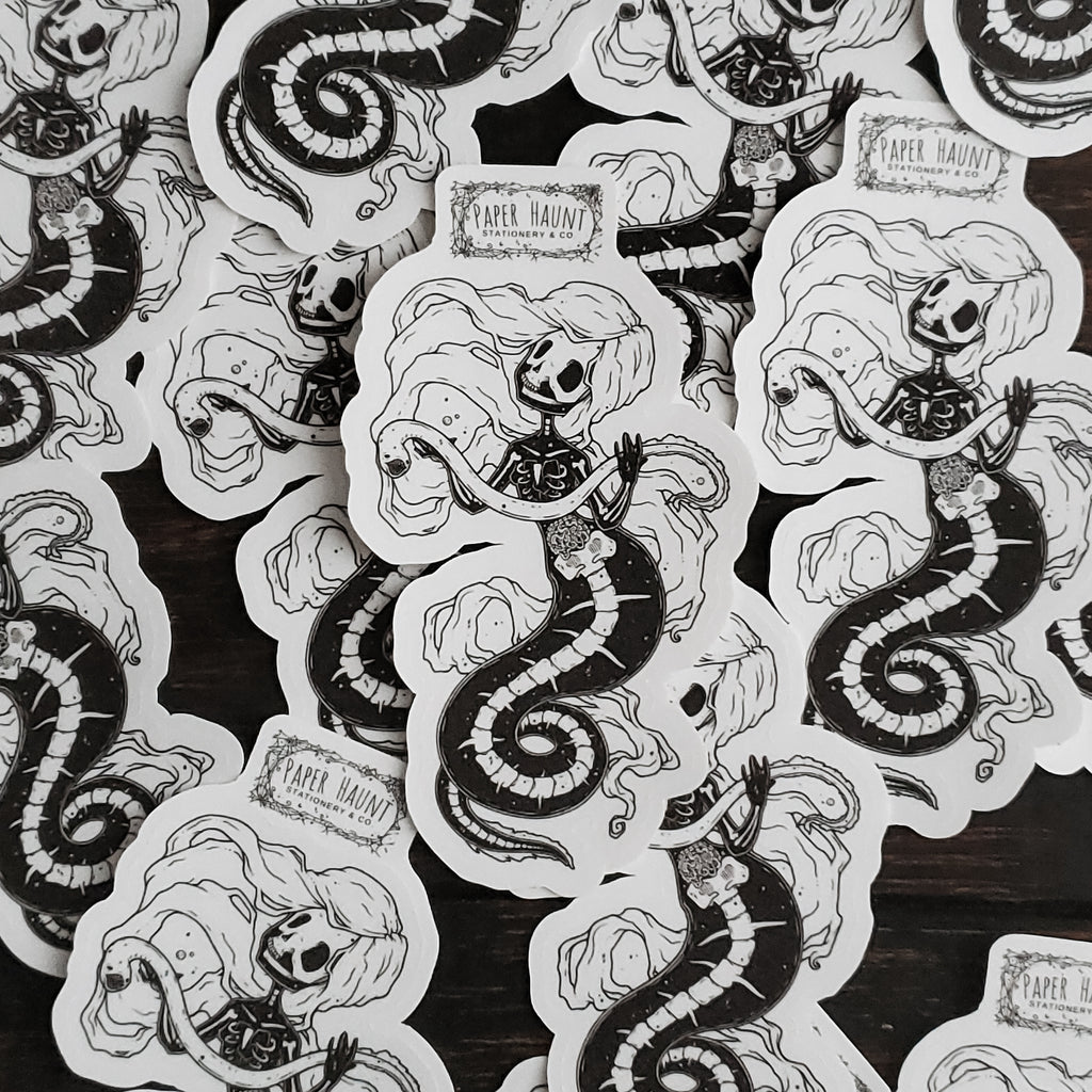Jelly Bones Lamprey Mermaid Sticker – Paper Haunt / White Stag Art