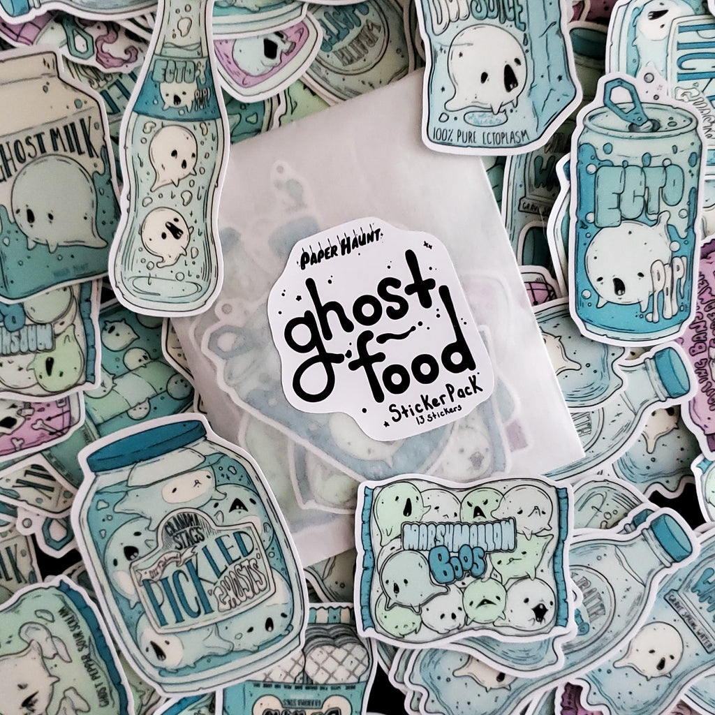 Ghost Foods Sticker Pack – Paper Haunt / White Stag Art