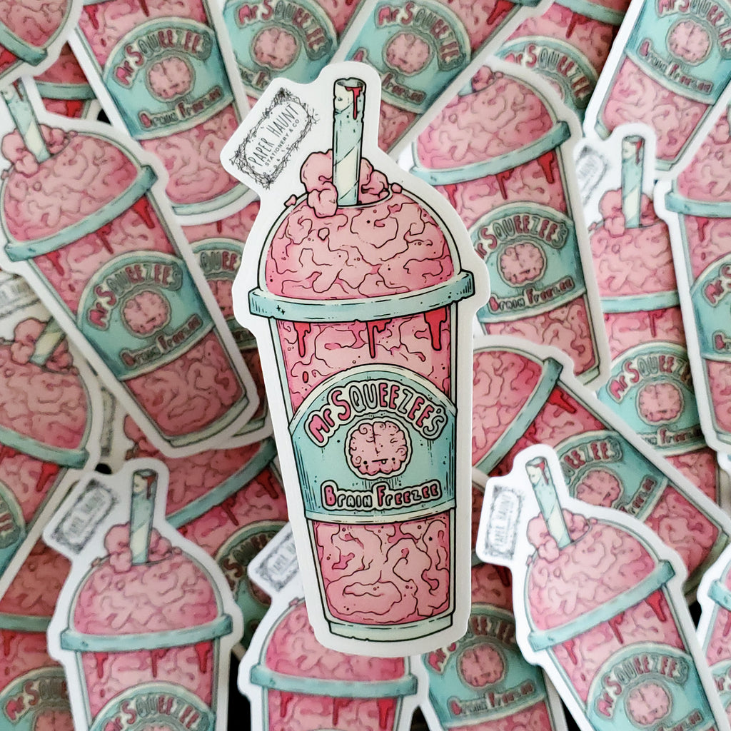 Brain Slushie Sticker – Paper Haunt / White Stag Art
