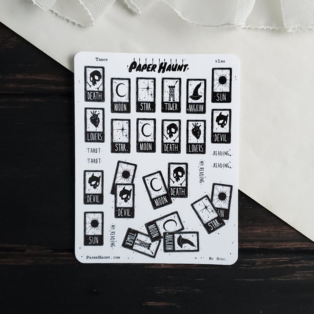 Tarot STICKER sheet – Paper Haunt / White Stag Art