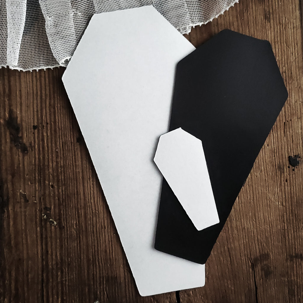Coffin Shaped Adhesive Magnet- Addon – Paper Haunt / White Stag Art