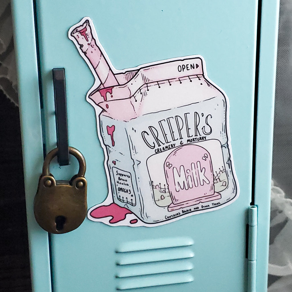 "Milk" carton Zombie Magnet – Paper Haunt / White Stag Art
