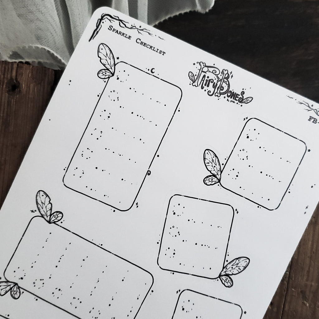 Sparkle Fairy Checkbox Planner Boxes Sticker Sheet – Paper Haunt ...