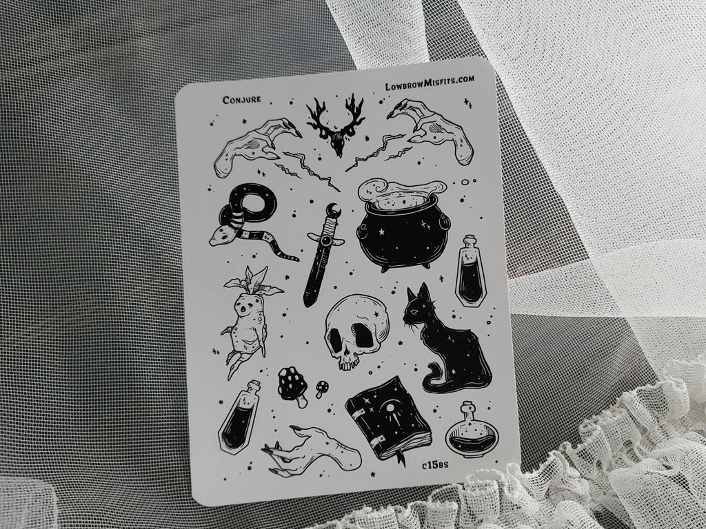 Conjure- Witch sticker sheet – Lowbrow Misfits / White Stag Art