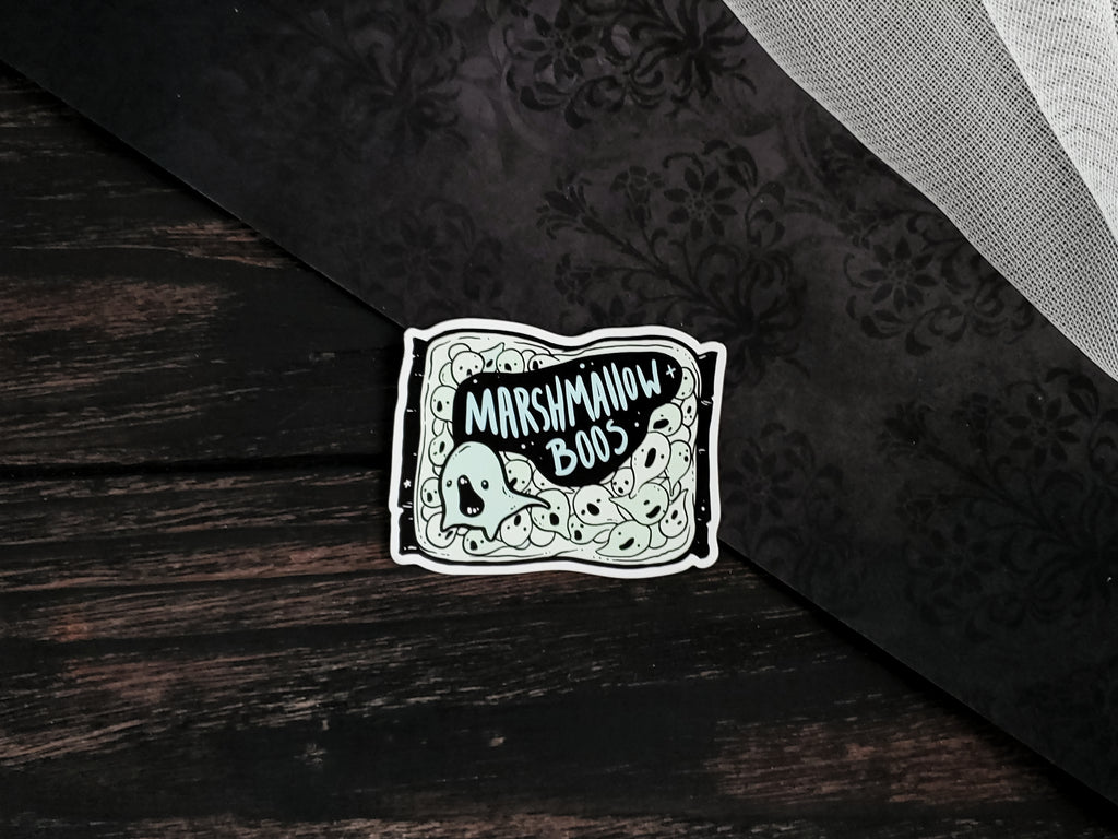 Marshmallow Boos Magnet – Paper Haunt / White Stag Art