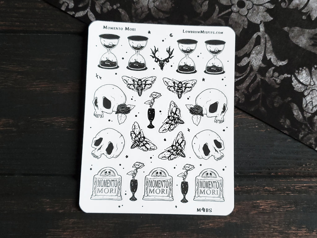 Momento Mori STICKER sheet – Lowbrow Misfits / White Stag Art