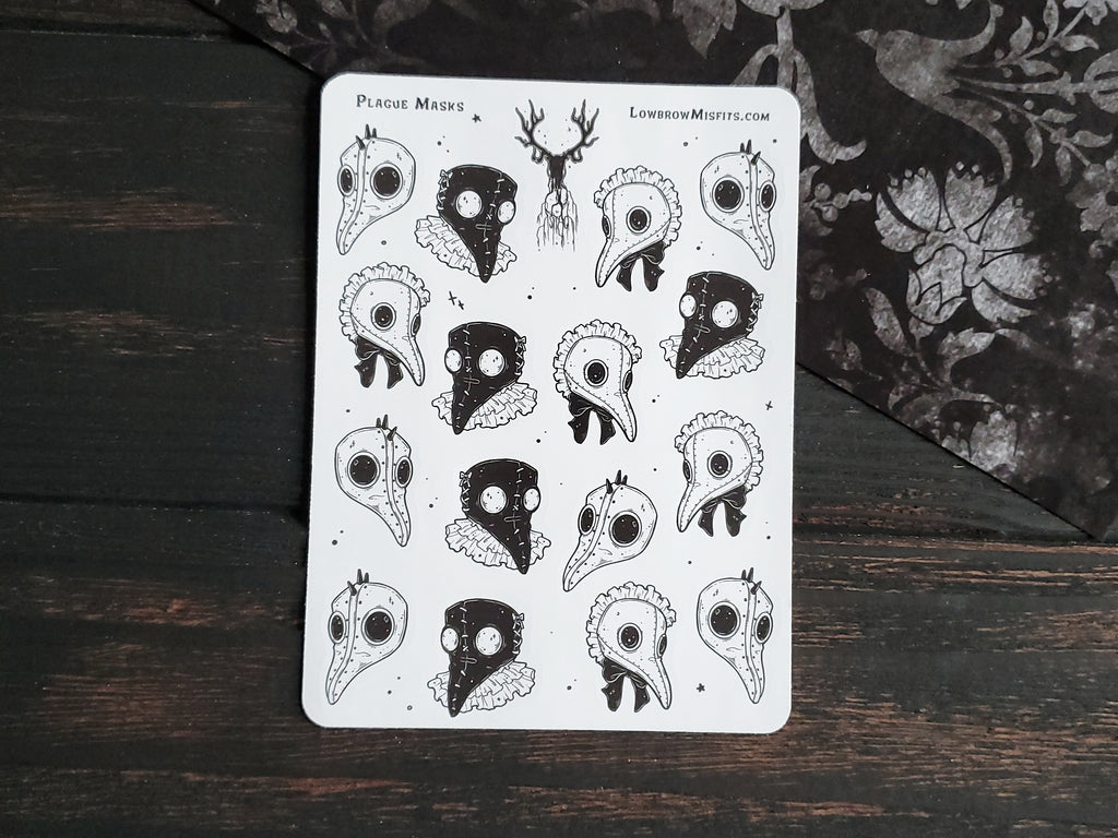 Plague Mask STICKER sheet – Lowbrow Misfits / White Stag Art