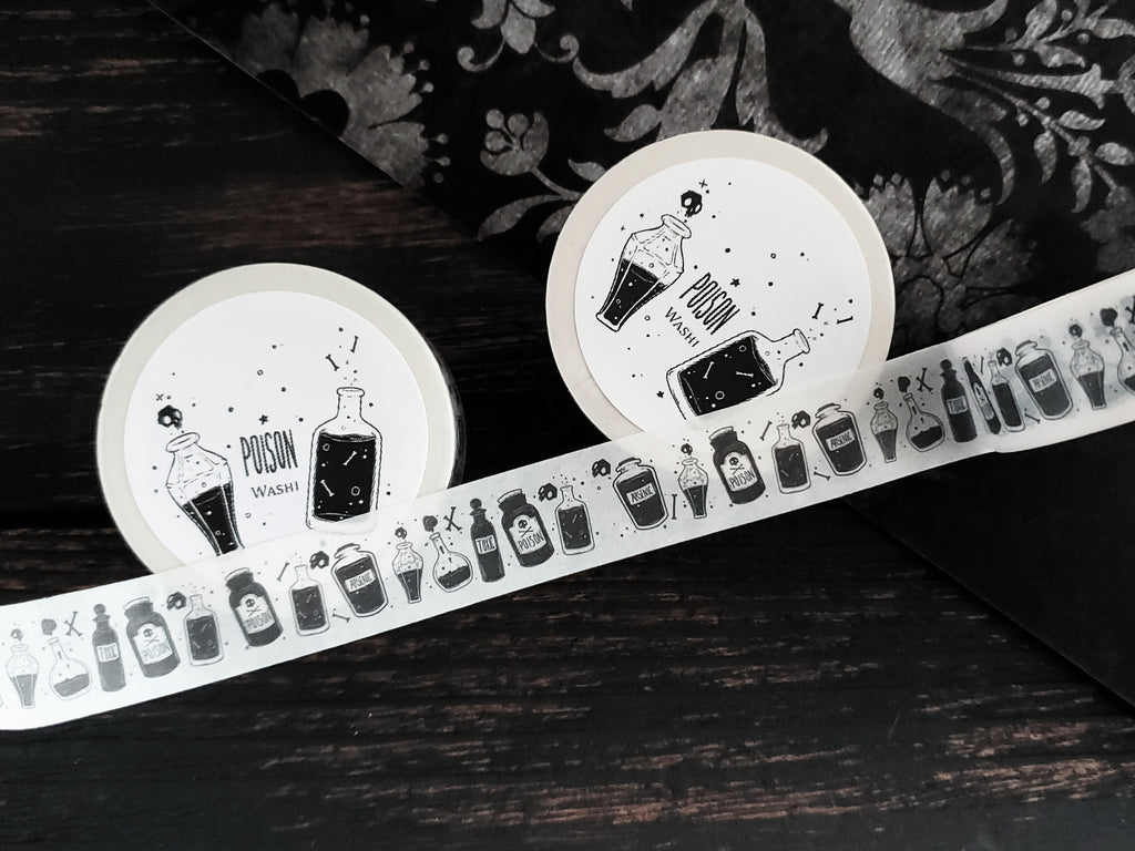 Poison bottle WASHI tape – Paper Haunt / White Stag Art